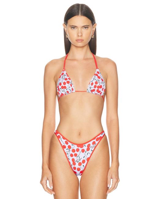 Heavy Manners X Elsa Hosk Double String Bikini Top in Red | Lyst