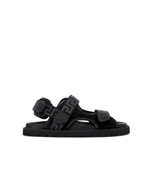 Versace Greek Ribbon Strap Sandals in Black for Men | Lyst