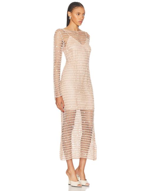 Zimmermann Wylie Shell Crochet Midi Dress in Natural | Lyst