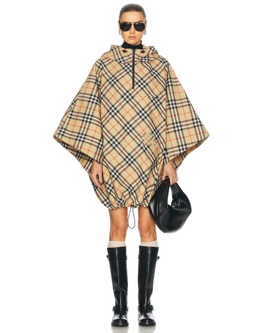 Burberry Check Cady Cape | Lyst
