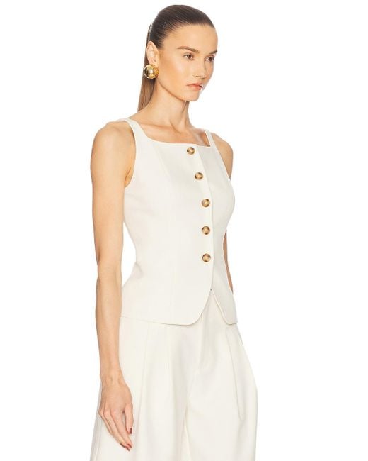 Nicholas Square Neck Button Through Top in White | Lyst