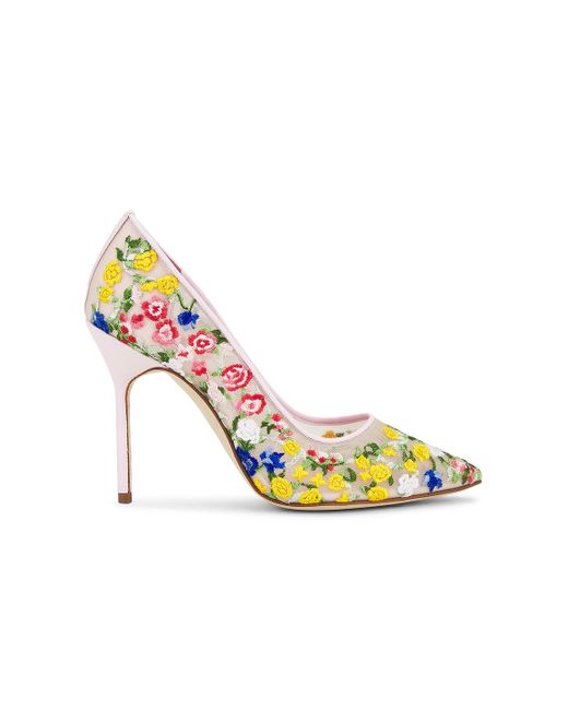 Manolo Blahnik Jardino 105 Pump in Metallic | Lyst