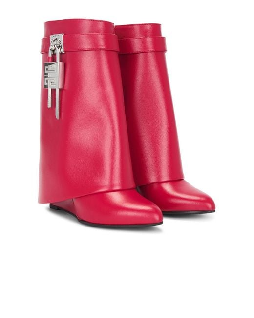 Red Givenchy Shark Boots