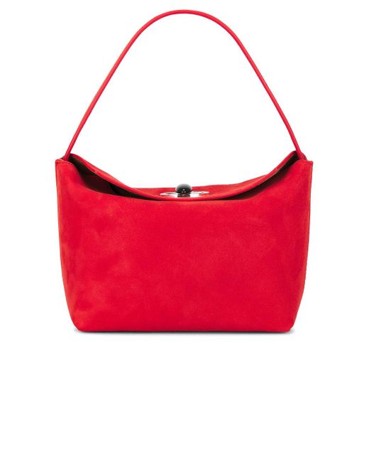 Christopher Esber Turnlock Suede Mini Shoulder Bag in Red | Lyst