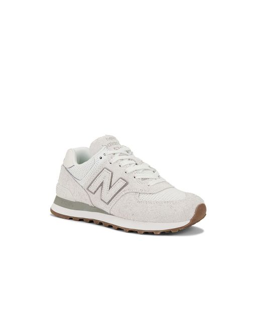 New Balance 574 Sneaker in White | Lyst
