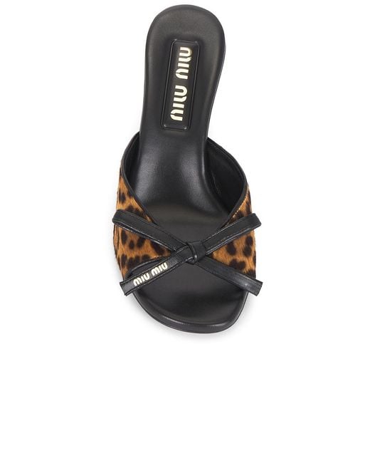 Miu Miu Leopard Mule Sandal | Lyst