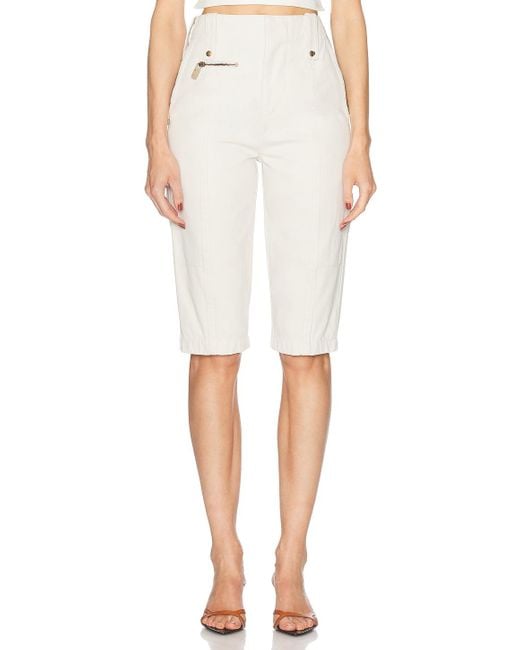 Burberry Tapered Capri in White | Lyst