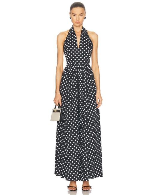 Caroline Constas Aya Open Back Collared Gown in White | Lyst