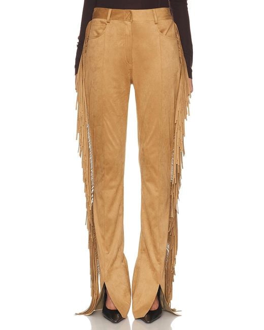 Norma Kamali Fringe Spat Pant in Natural | Lyst