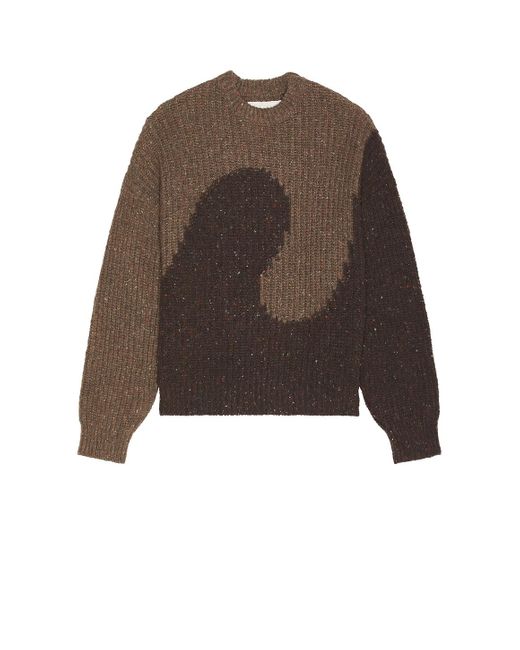 ERL Swirl Wool Crew Neck Knit Sweater in Brown for Men | Lyst
