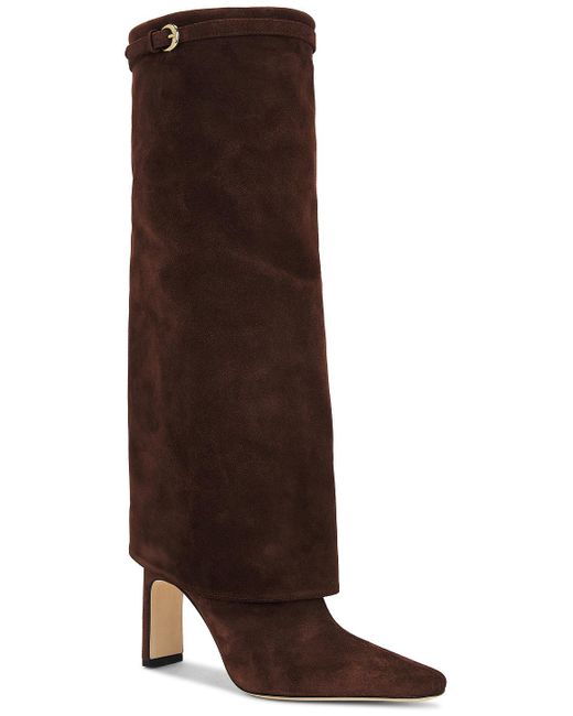 STAUD Wally Foldover High Heel Boot in Brown | Lyst