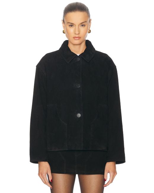 RENGGLI Lamb Suede Jacket in Black | Lyst