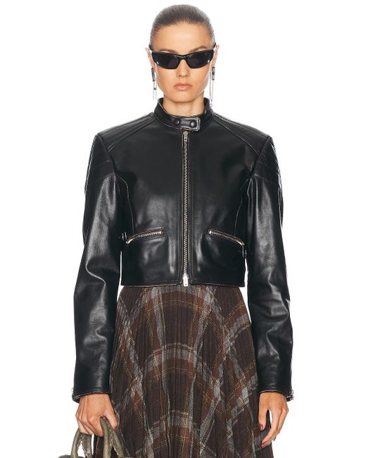 Acne Studios Lissha Leather Jacket in Black | Lyst