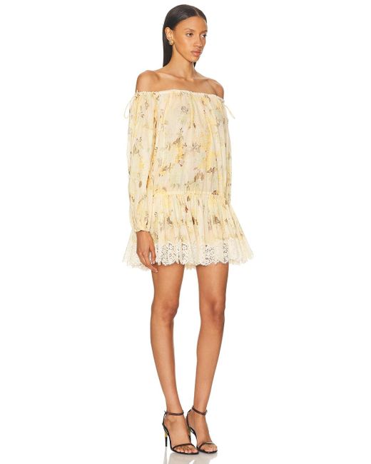 Zimmermann Cascadian Tiered Mini Dress in Natural | Lyst