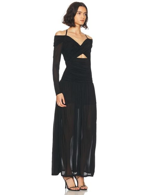 Zimmermann Illuminate Draped Maxi Dress in Black | Lyst