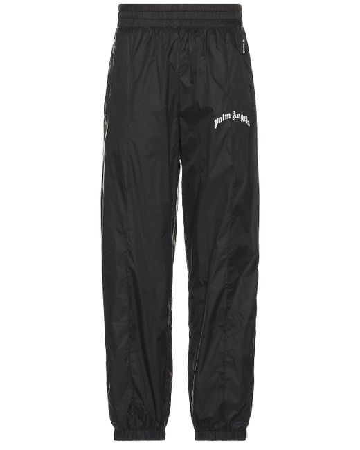Palm Angels Curved Logo Nylon Track Pants in Black for Men | Lyst