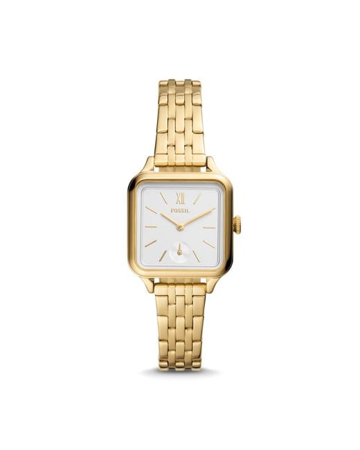 Fossil Satin Colleen Three-hand, -tone Stainless Steel Watch in Gold ...