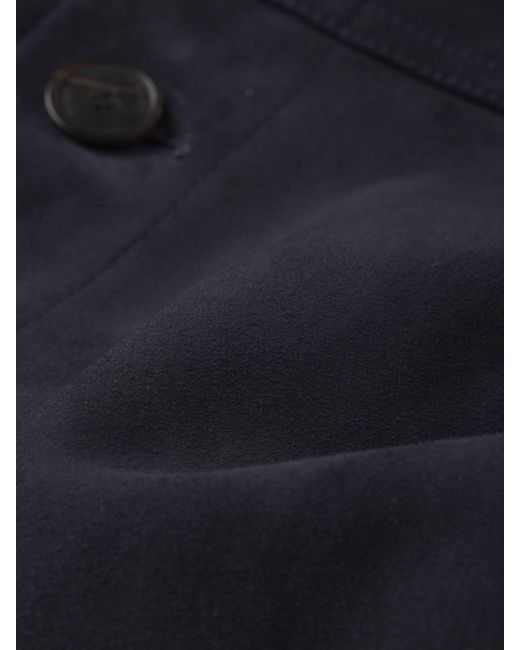 FRAME Unlined Suede Chore Coat in Blue for Men | Lyst