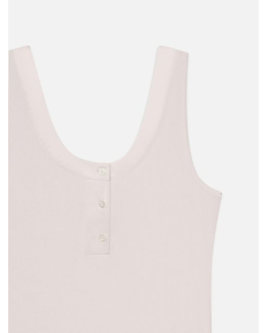 FRAME The Satin Trim Tank in White | Lyst