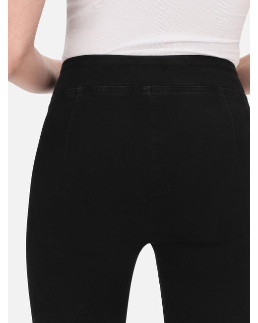 FRAME Jet Set Crop Mini Boot Jeans in Black | Lyst