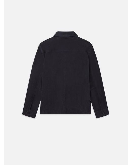 FRAME Unlined Suede Chore Coat in Blue for Men | Lyst