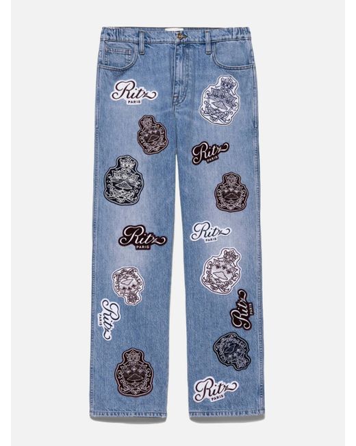 FRAME Ritz Wide Leg Jean in Blue | Lyst