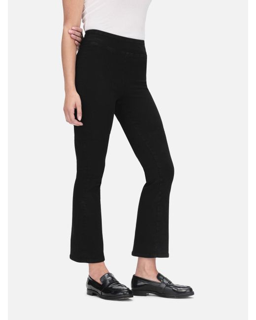 FRAME Jet Set Crop Mini Boot Jeans in Black | Lyst