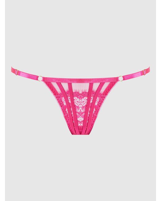 Frederick's of Hollywood Neev Lace G-String in Pink | Lyst