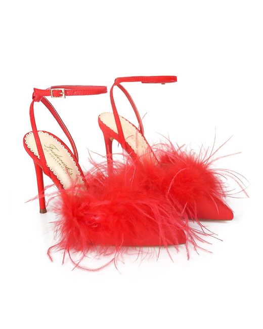 Frederick's of Hollywood Valerie Feather Pump in Red | Lyst