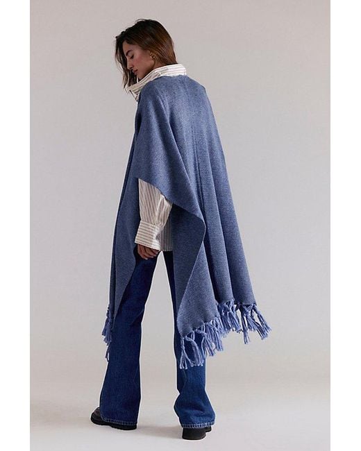 Free People Blanket Duster Wrap Top in Blue | Lyst UK
