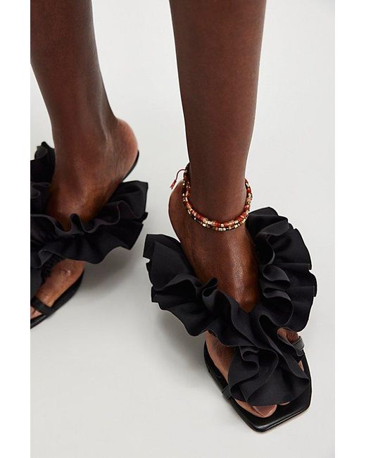 Free People Roxanne Ruffle Heels in Blue | Lyst