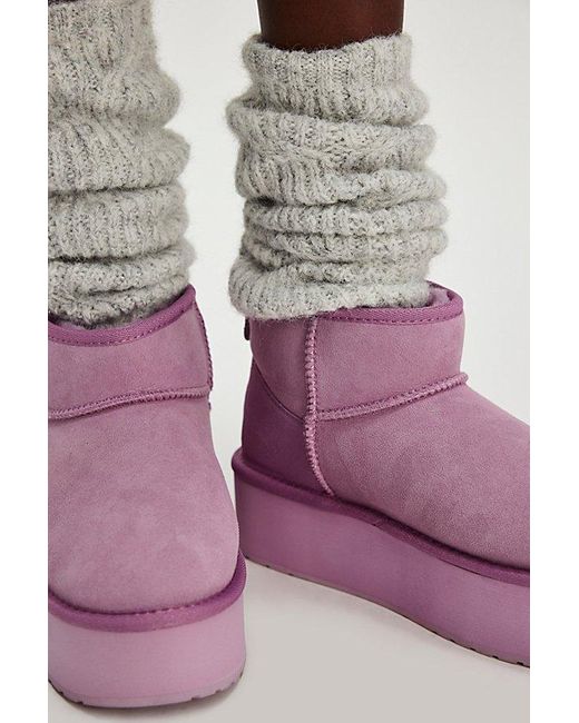 EMU Sheepskin Flatform Platform Boots in Pink | Lyst
