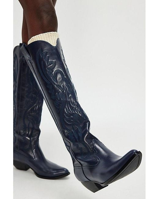 Jeffrey Campbell Knee-High Pointed Western Boots in Black | Lyst