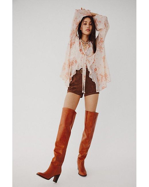 Free People We The Free Jada Suede Micro Shorts in Brown | Lyst