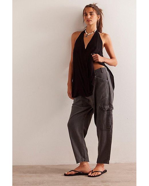 Free People Barely There Halter Top in Black | Lyst