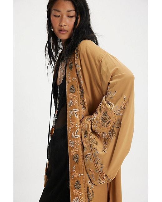 Free People Star Daze Duster Jacket in Black | Lyst UK