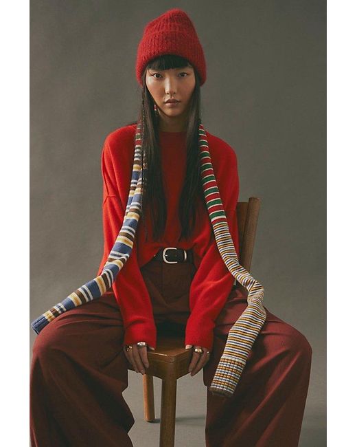 Free People Tomorrow Cashmere Crewneck in Red | Lyst UK