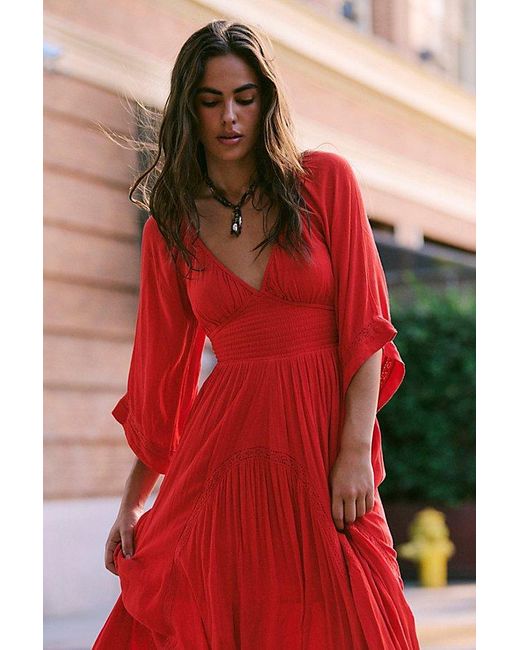 free-est Dixie Maxi Dress By in Red | Lyst UK