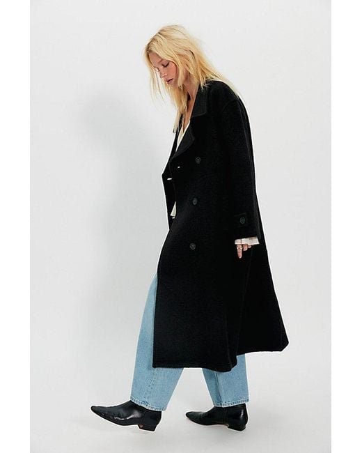 Free People Alter Ego Wool Coat Jacket in Black | Lyst UK