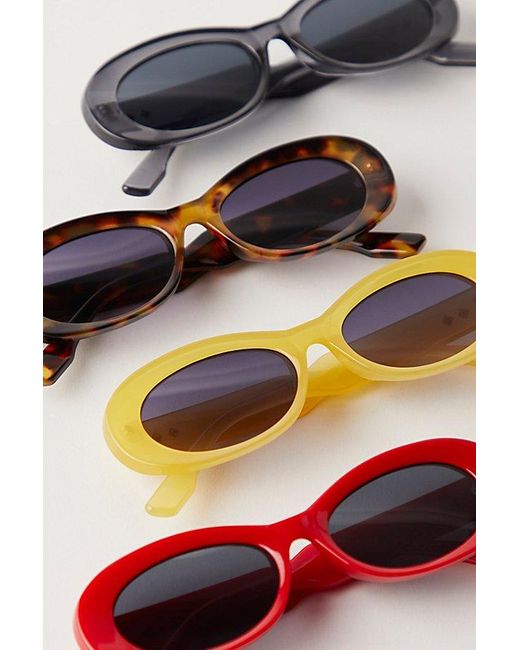 Free People Sola Round Sunglasses in Grey | Lyst UK