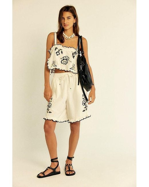 Free People Marin Short Co-Ord in Natural | Lyst