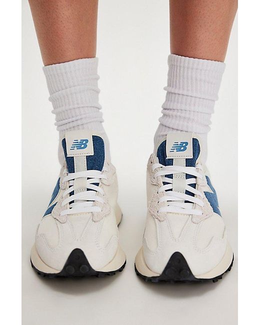 New Balance 327 Suede Sneakers in Blue | Lyst