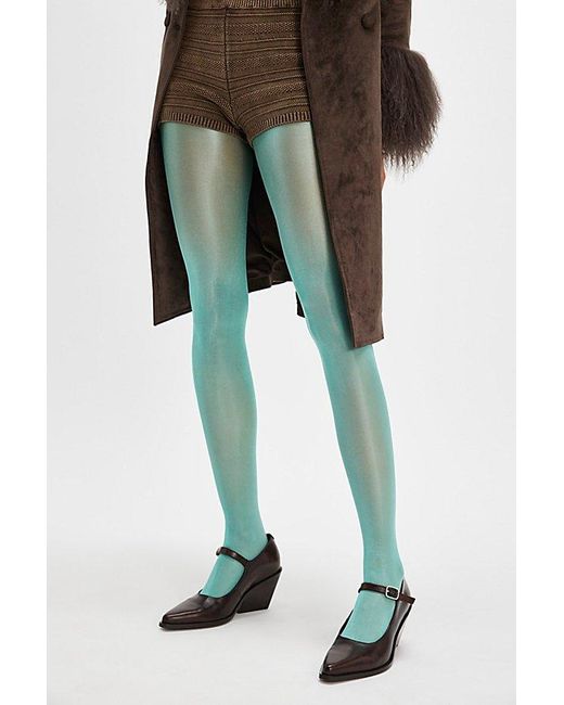 LECHERY Lechery Lustrous Silky Shiny 20 Denier Tights in Green | Lyst