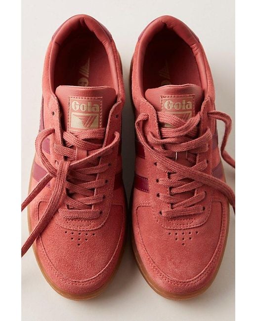 Gola Grandslam Suede Trainers Shoe By in Red | Lyst UK