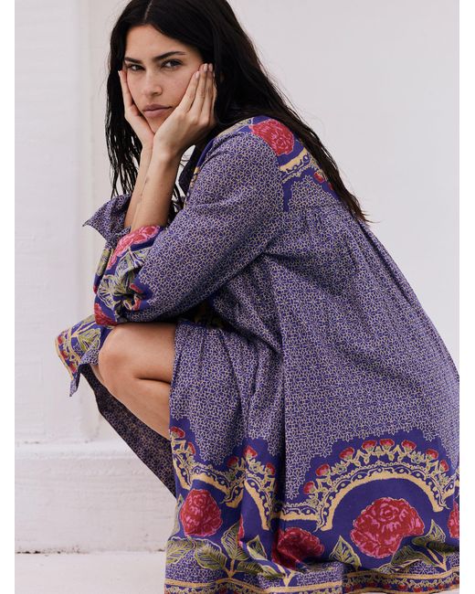 Free People Smell The Roses Mini Dress in Purple | Lyst Free People Smell The Roses Mini Dress in Purple | Lyst