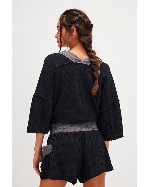 Free People Happy Mix Thermal Boxers in Black | Lyst