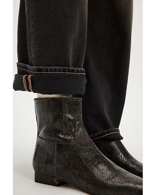 FP Vegan Collection Easy Does It Snake Print Vegan Ankle Boots in Black ...