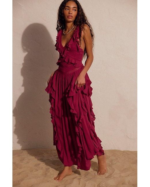Free People Marsai Maxi Dress in Red | Lyst