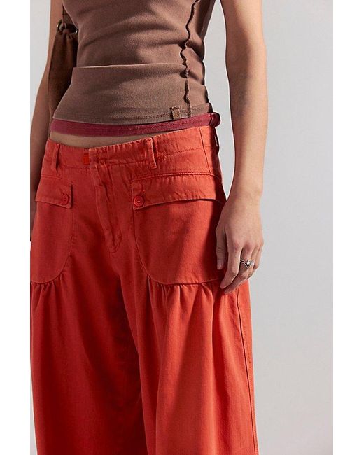 Free People Lotus Balloon Jeans in Red | Lyst UK