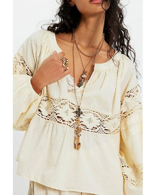 Free People Elsie Blouse in Natural | Lyst
